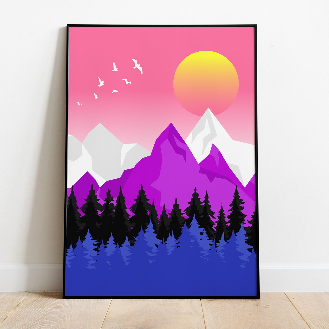 Genderfluid Landscape Art Print, Gender Fluid Minimal Poster Wall Art ...