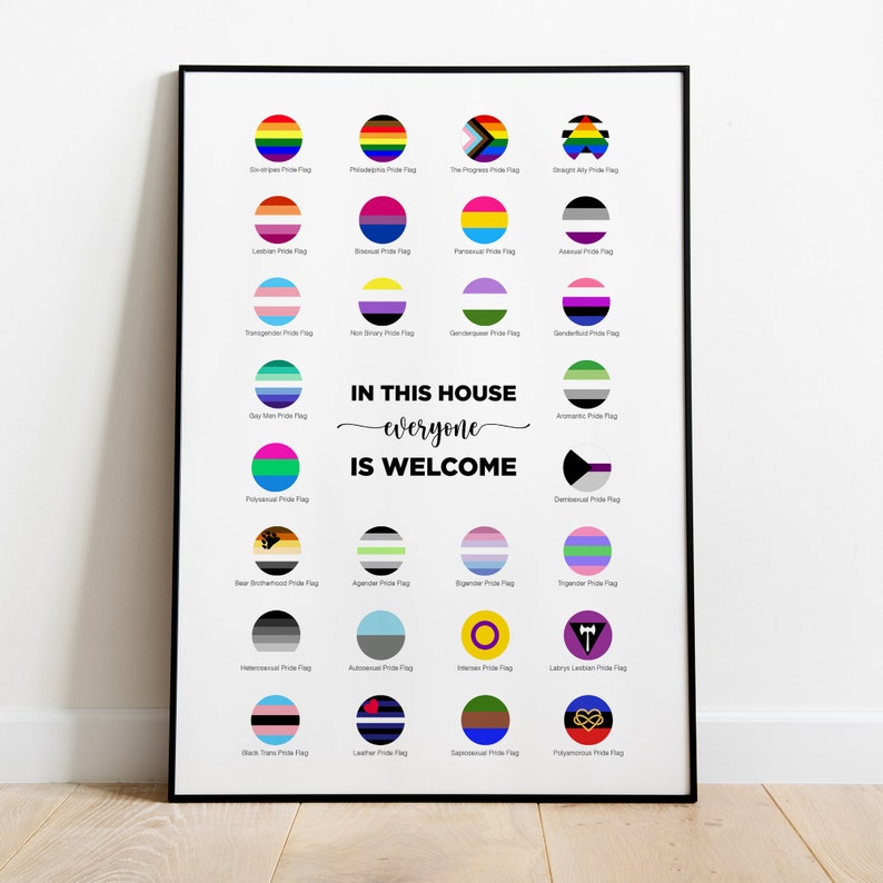 In This House Everyone is Welcome Here LGBT Flags Art Print - Etsy