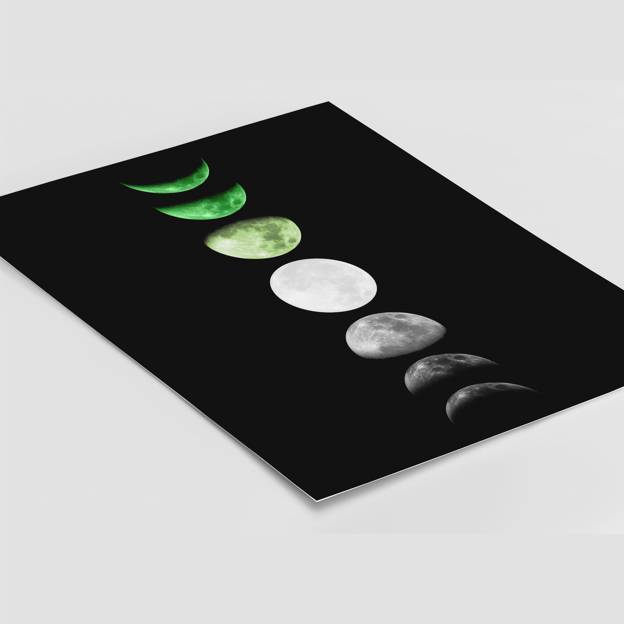 Aromantic Moon Phase Art Print Aromantic Pride Flag Wall Art - Etsy
