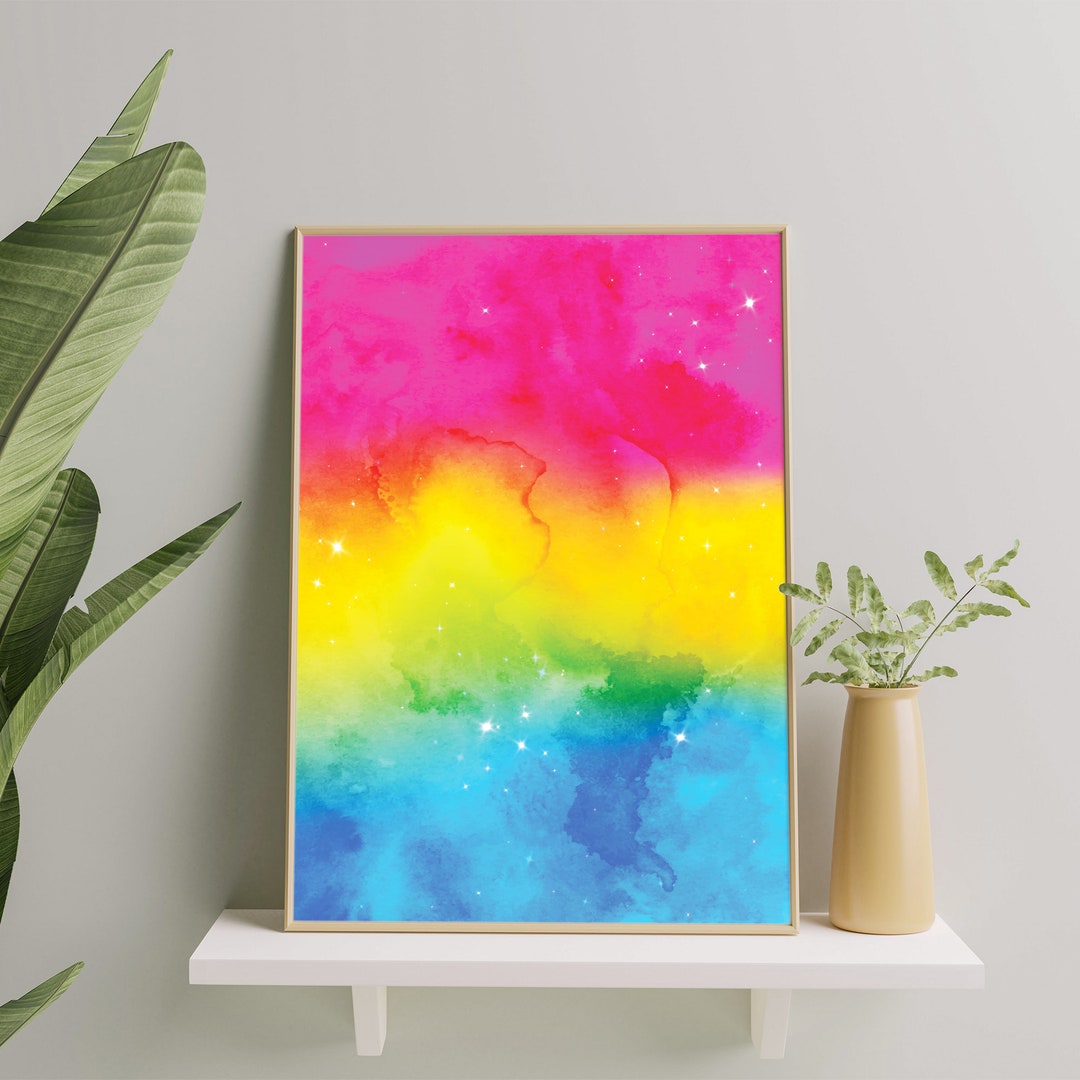 Pansexual Art Print, Pansexual Galaxy Space Wall Art Poster, Subtle ...
