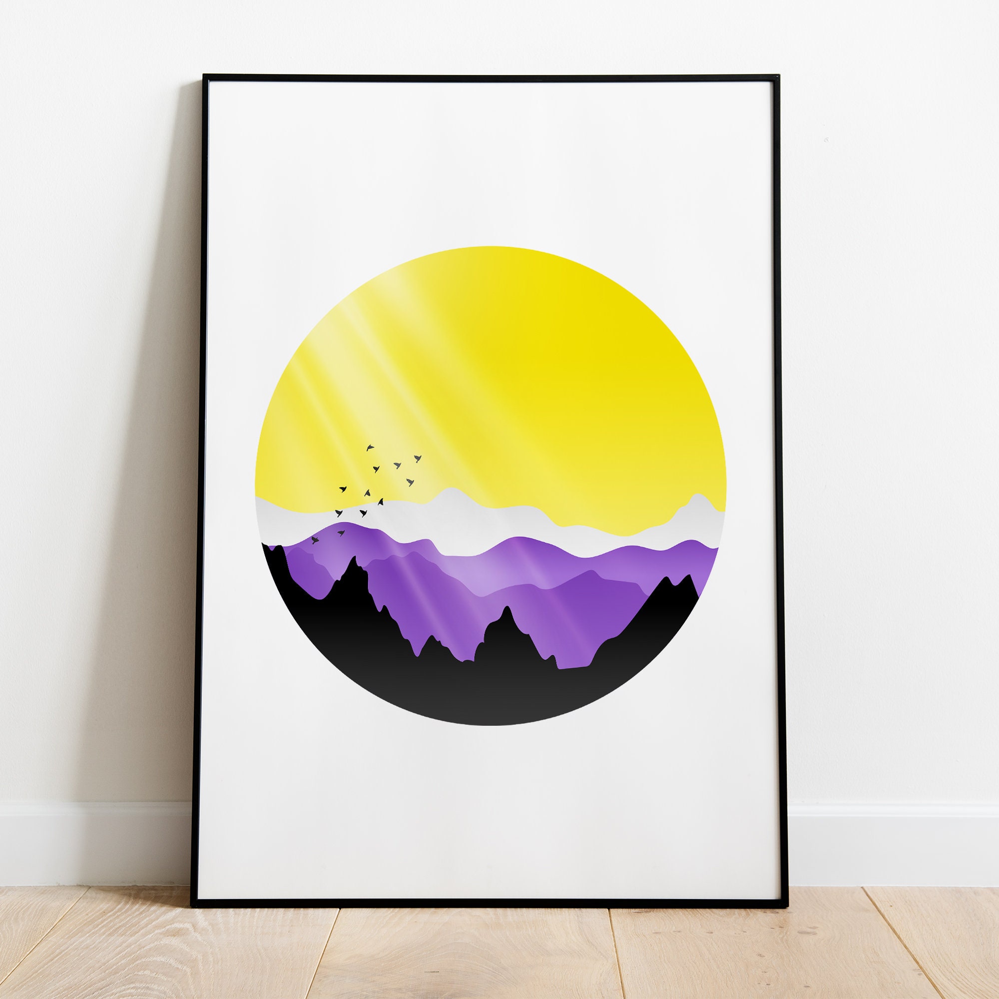 Nonbinary Art Print, Non Binary Pride Minimal Poster Wall Art, Non ...