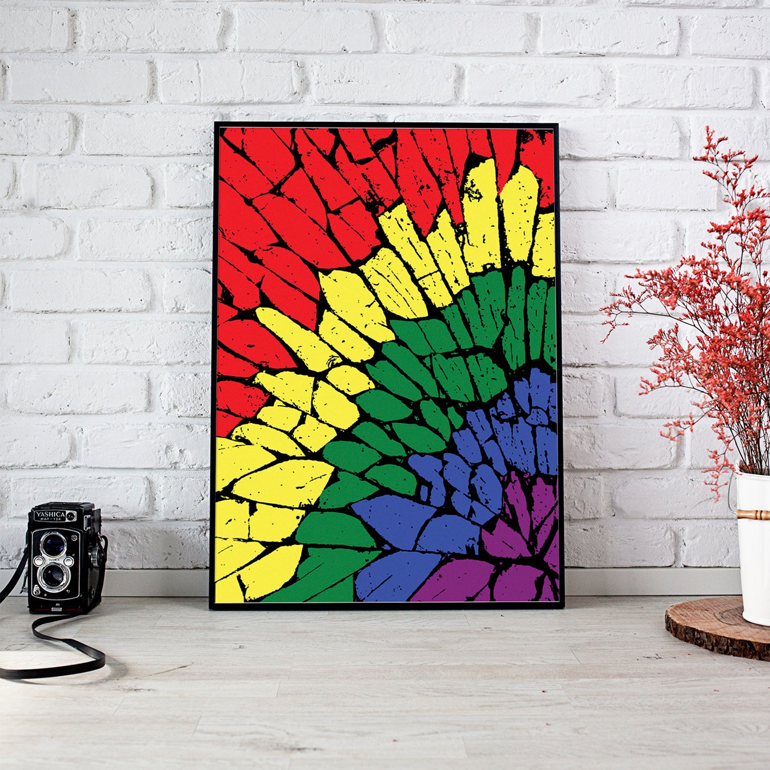 Rainbow Pride Art Print, LGBT Pride Abstract Prints, Rainbow Butterfly ...