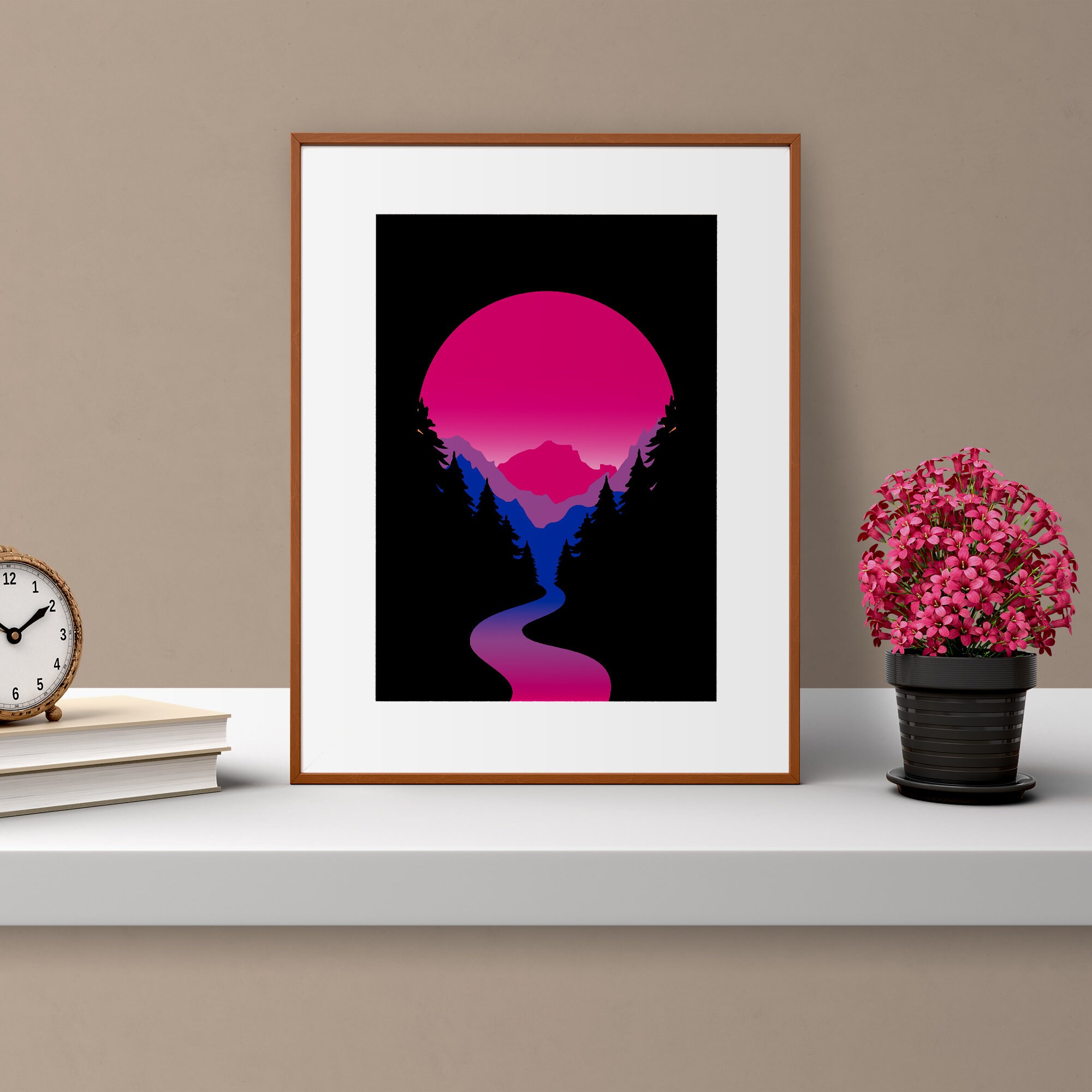 Bisexual Sunset Art Print Bisexuality Poster Wall Art for - Etsy