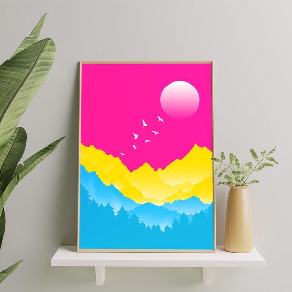 Pansexual Art Print Pansexual Art Poster for Home Decor | Etsy