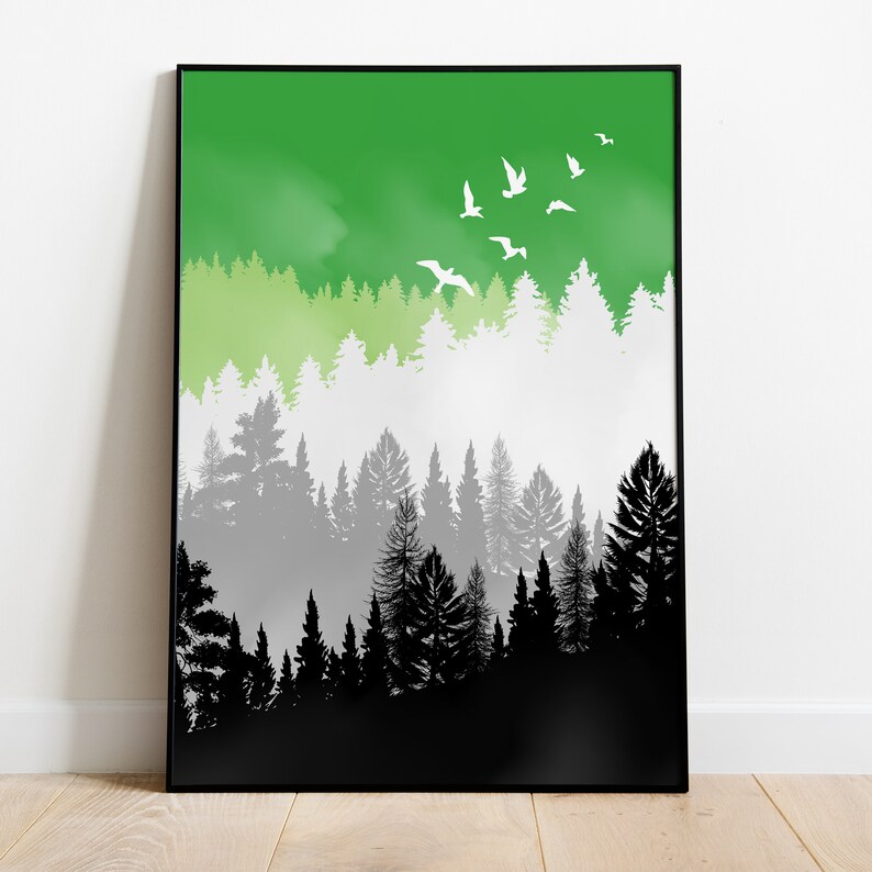 Aromantic Art Print, Aromantic Poster for Home Decor, Aromantic Flag ...