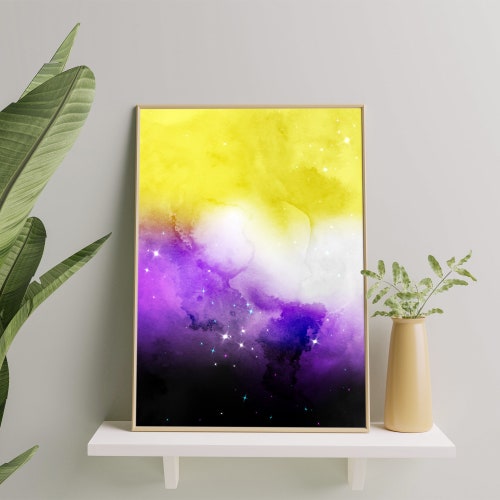 Non Binary Art Print Non Binary Galaxy Space Wall Art Poster - Etsy