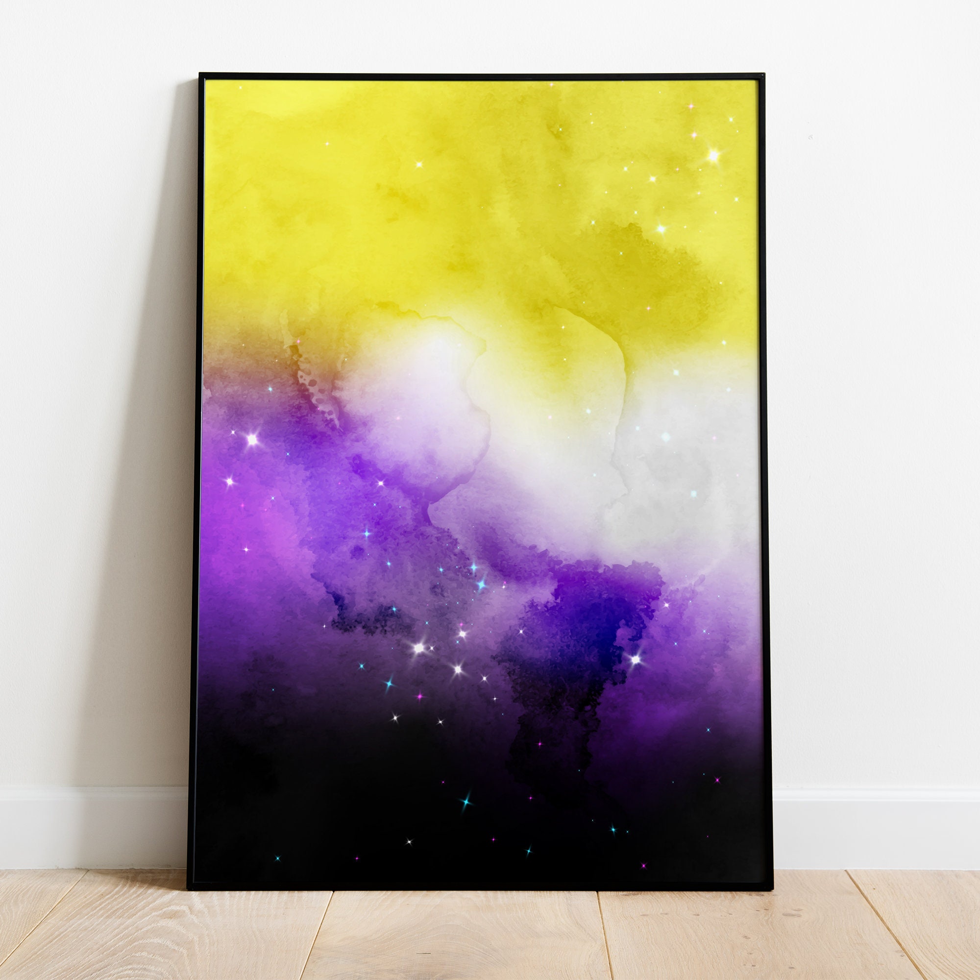 Non Binary Art Print Non Binary Galaxy Space Wall Art Poster | Etsy