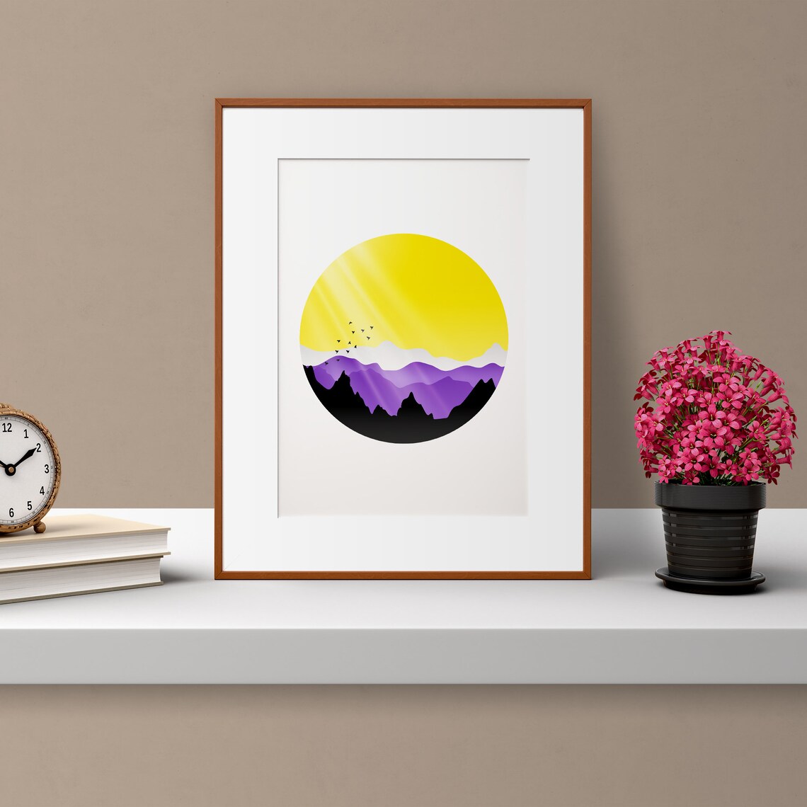 Nonbinary Art Print, Non Binary Pride Minimal Poster Wall Art, Non ...