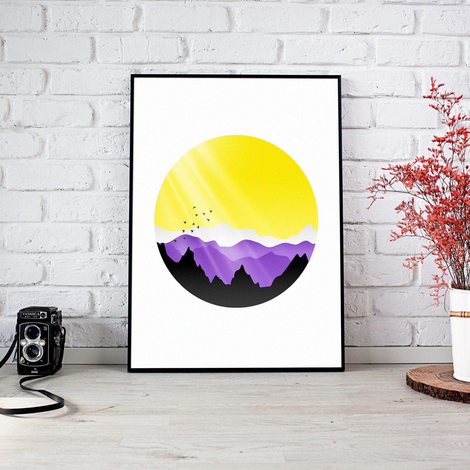 Nonbinary Art Print Non Binary Pride Minimal Poster Wall Art | Etsy