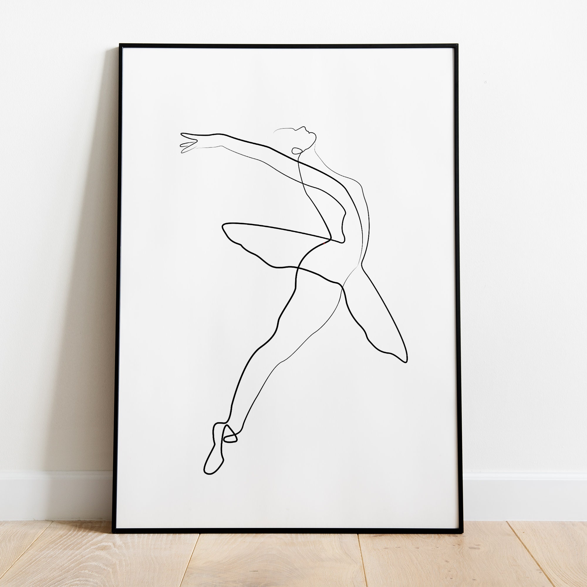 Ballerina Line Art Print, Ballet Art Poster, Ballerina One Line Drawing ...