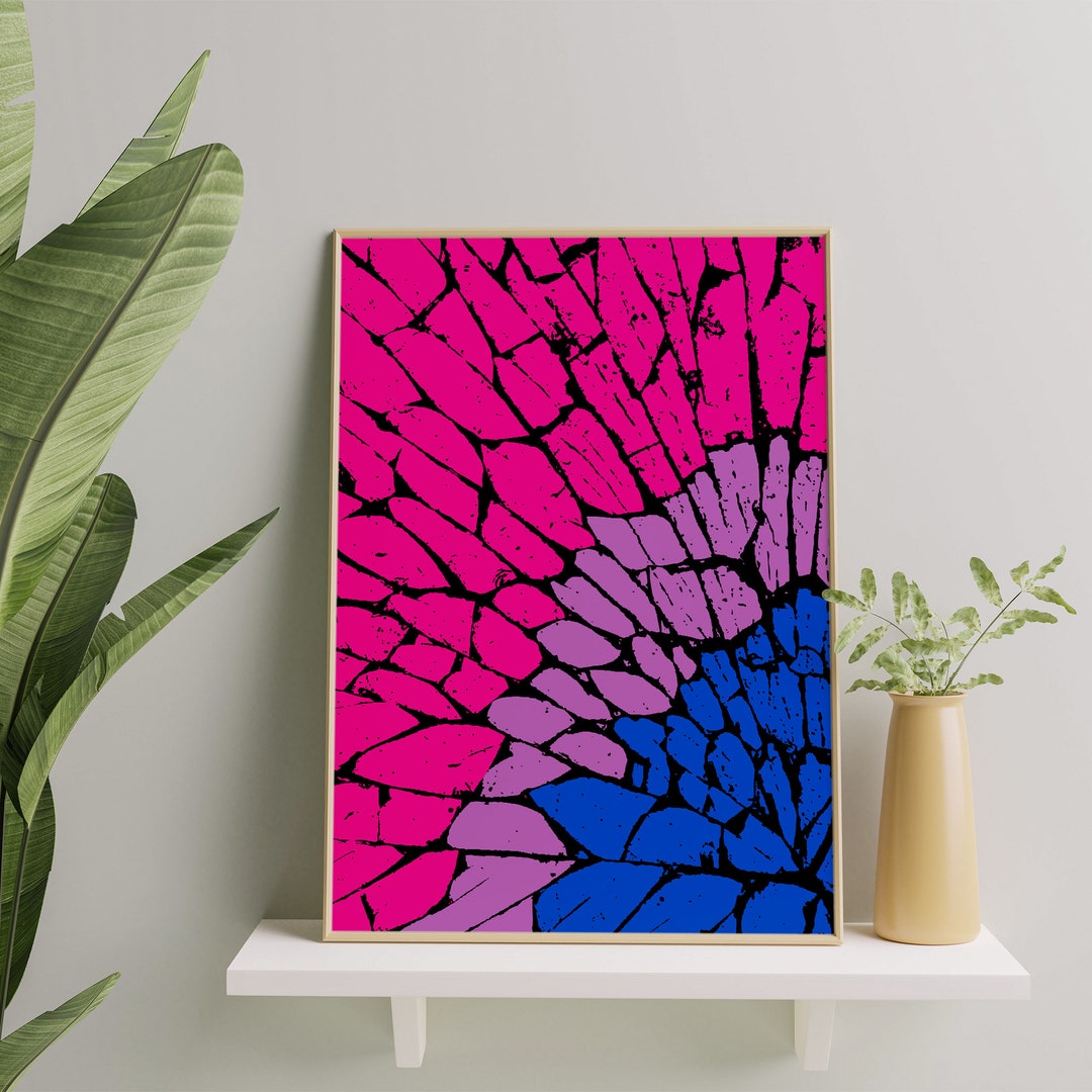 Bisexual Art Print, Bi Bisexual Pride Minimal Poster Wall Art, Bisexual ...