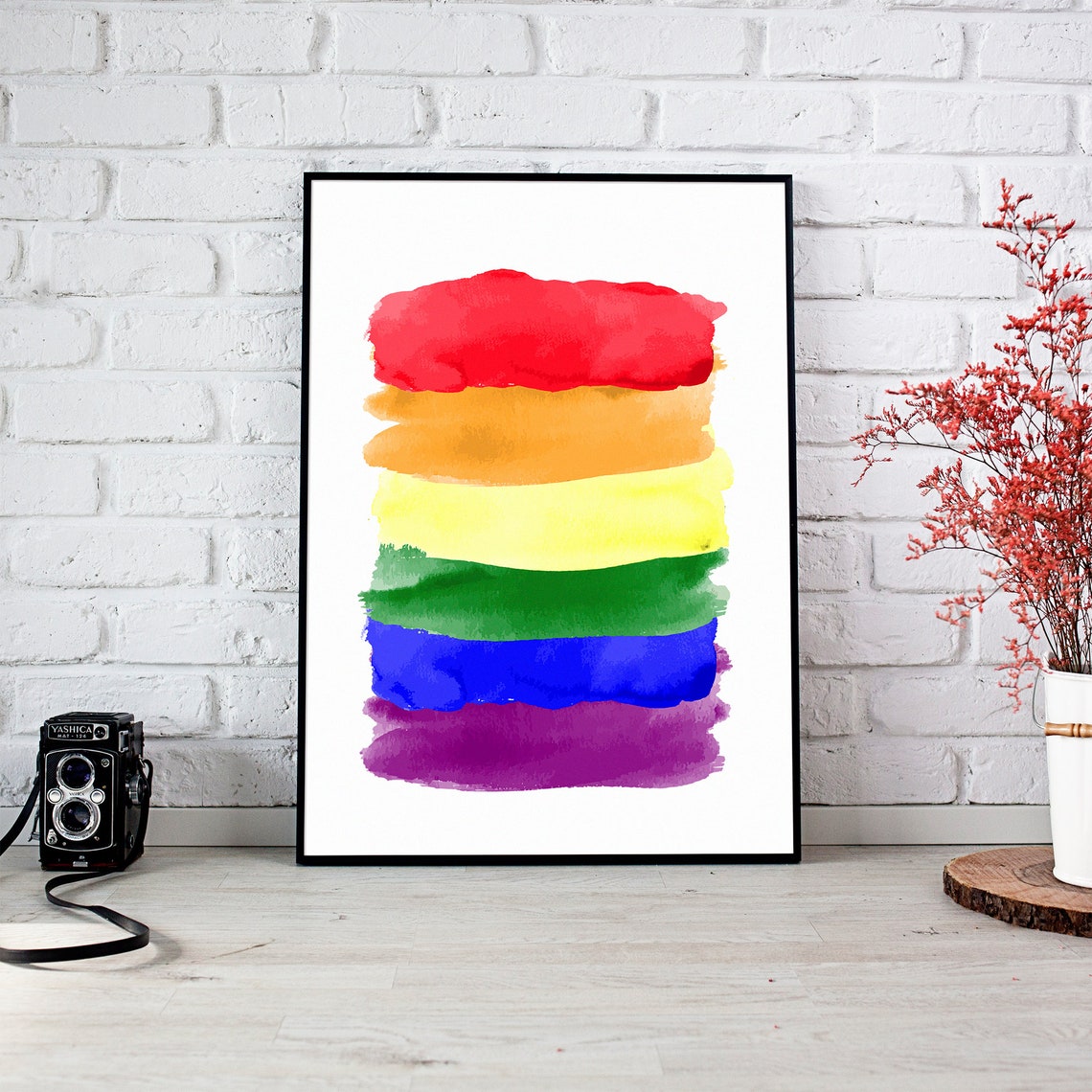 Rainbow Pride Watercolor Flag,lgbt Pride Watercolor Flag Print, Gay ...