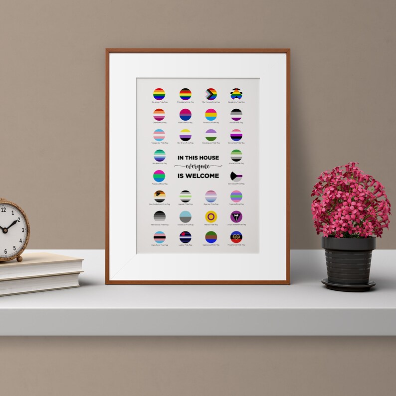 In This House Everyone is Welcome Here LGBT Flags Art Print - Etsy