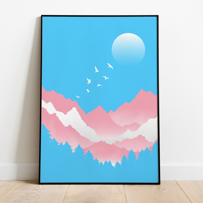 Transgender Art Print Trans Art Poster for Home Decor - Etsy