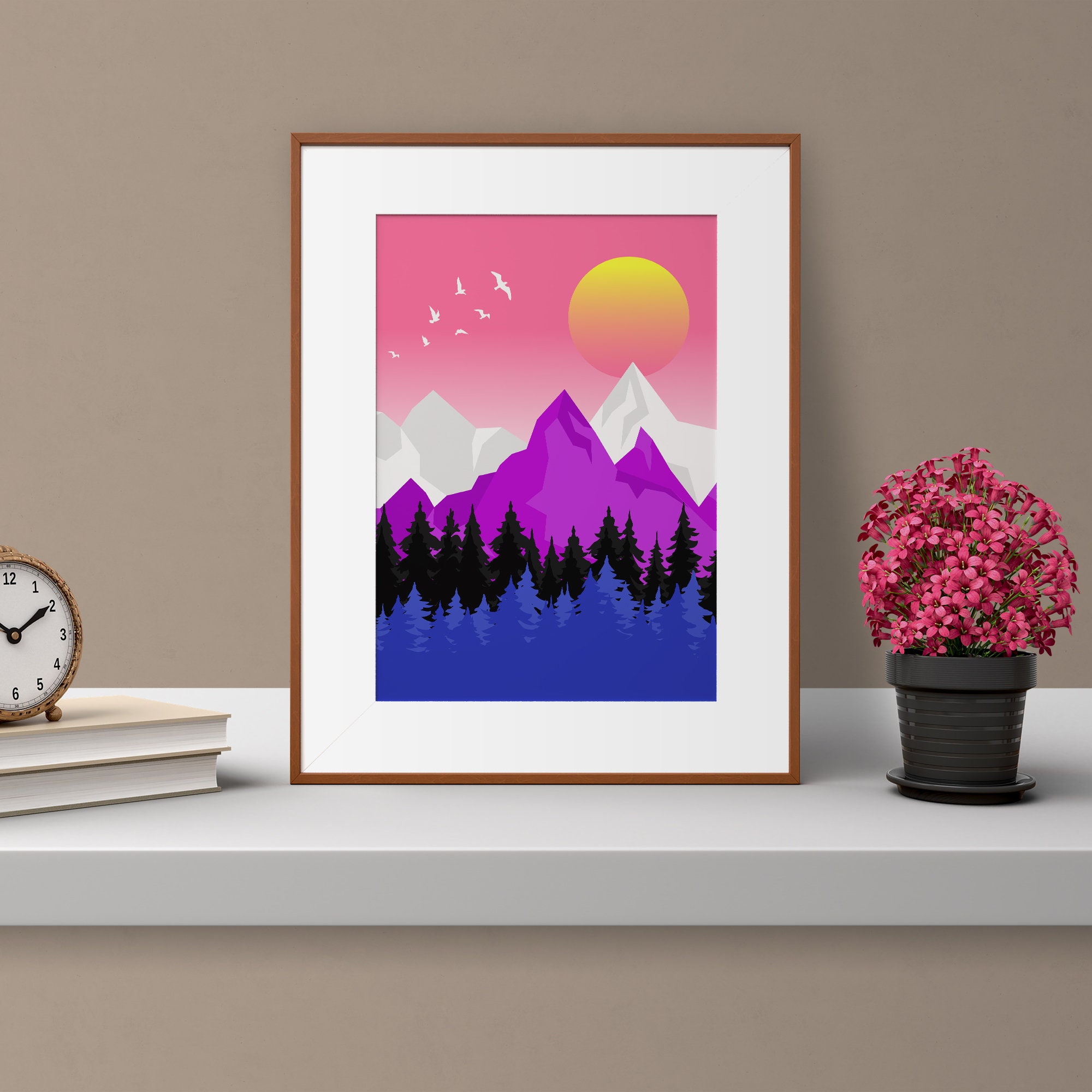 Genderfluid Landscape Art Print, Gender Fluid Minimal Poster Wall Art ...