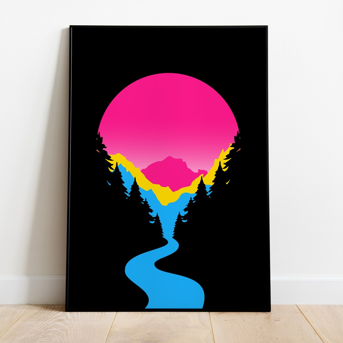 Pansexual Sunset Art Print Pansexuality Poster Wall Art for | Etsy