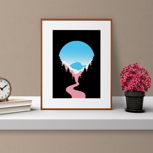 Transgender Sunset Art Print, Transgender Poster Wall Art for Home ...