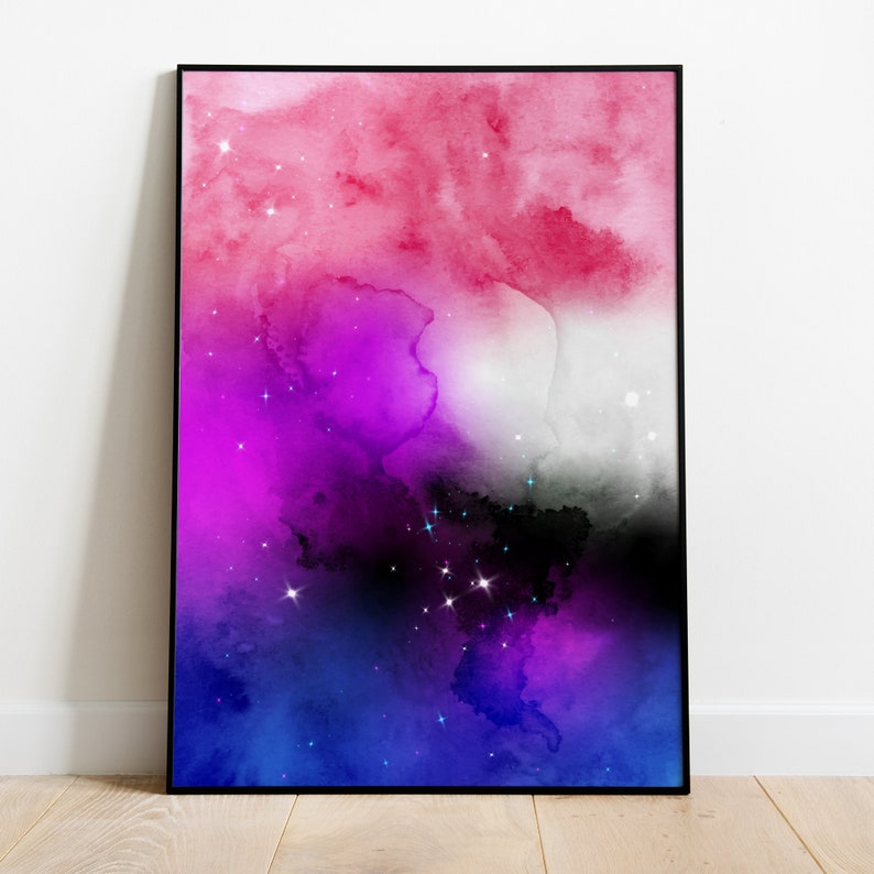 Gender Fluid Art Print Gender Fluid Galaxy Space Wall Art | Etsy
