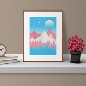 Transgender Landscape Art Print, Transgender Minimal Poster Wall Art ...