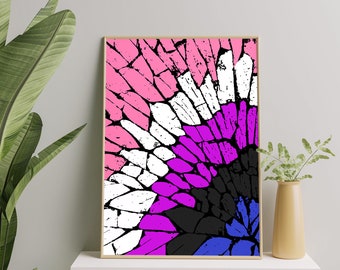 Genderfluid Landscape Art Print Gender Fluid Minimal Poster | Etsy