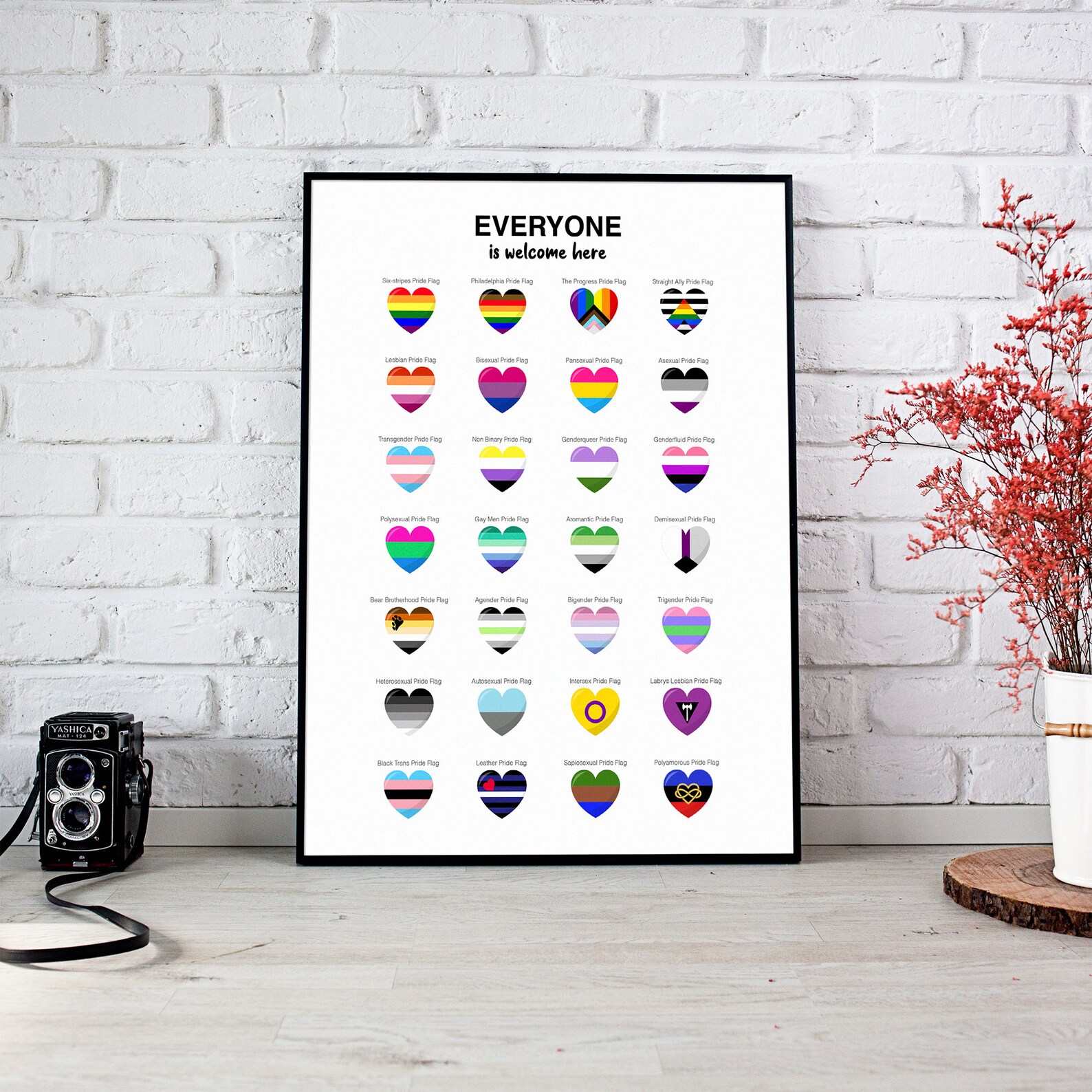 Everyone is Welcome Here LGBTQ Flags Art Print in This House - Etsy