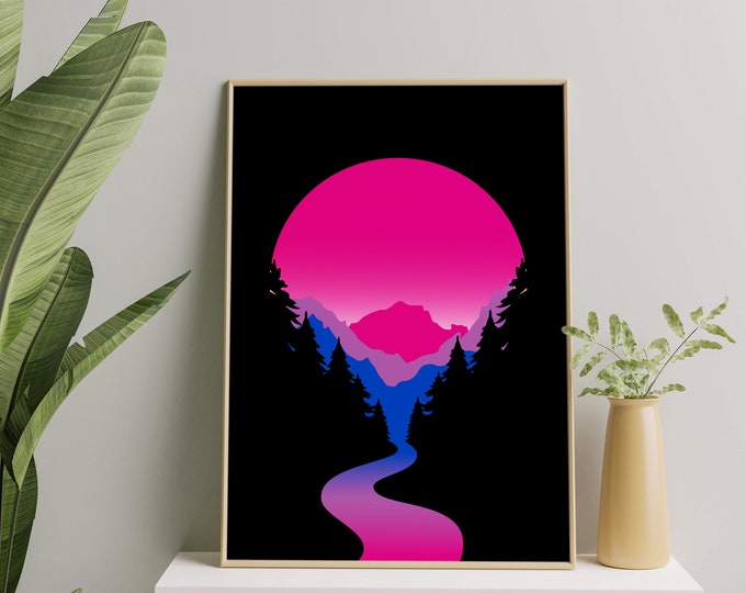 Bisexual Subtle Art Print, Bisexual Wall Art Poster, Bisexual Painting ...