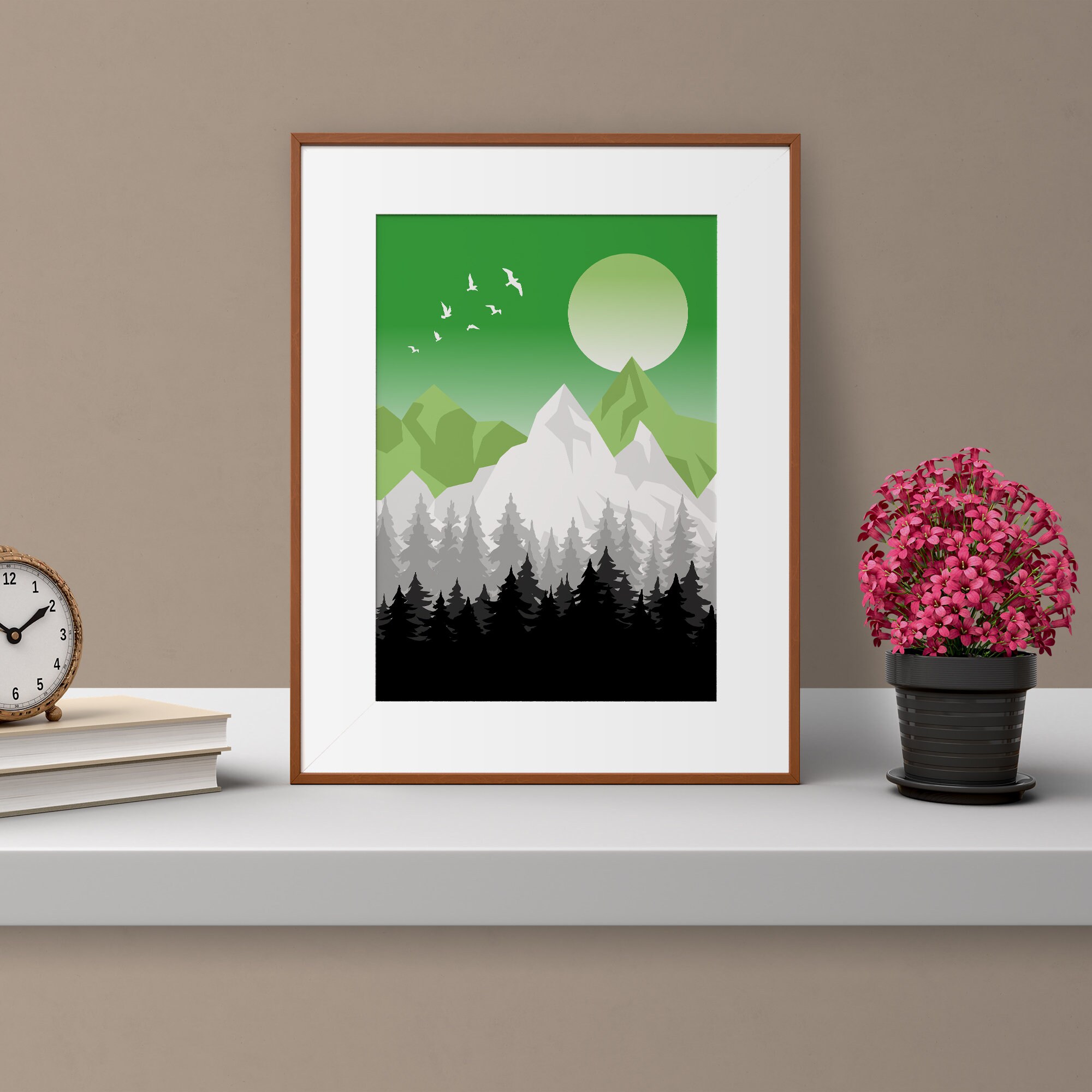Aromantic Art Print, Aromantic Landscape Minimal Poster Wall Art for ...