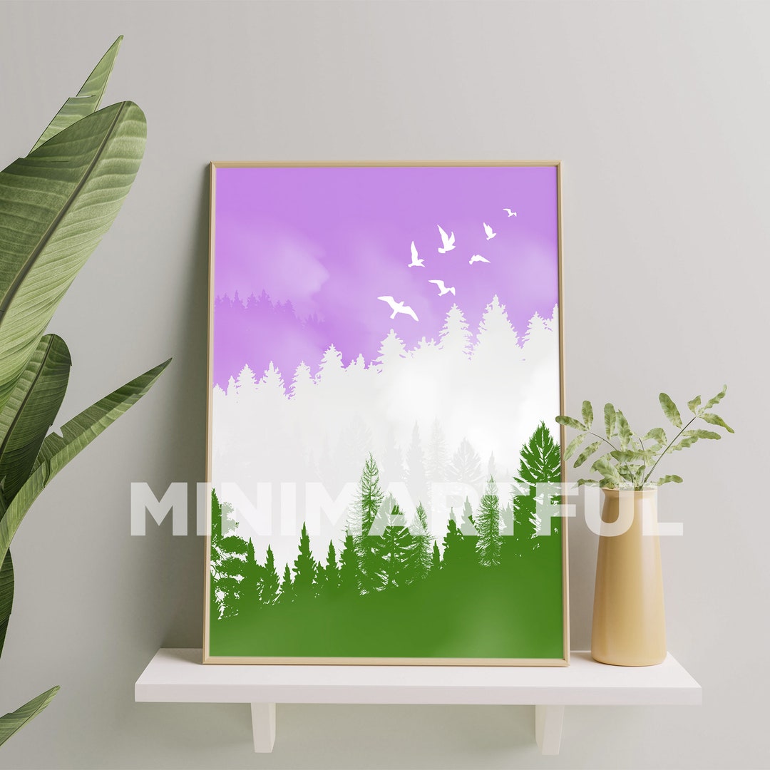 Queer Pride Art Print, Queer Flag Art Poster for Home Decor, Queer Flag ...