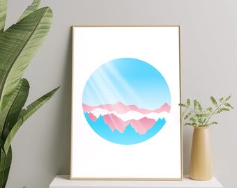Transgender Landscape Art Print Transgender Minimal Poster | Etsy