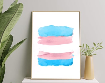 Transgender Flag Art - Etsy
