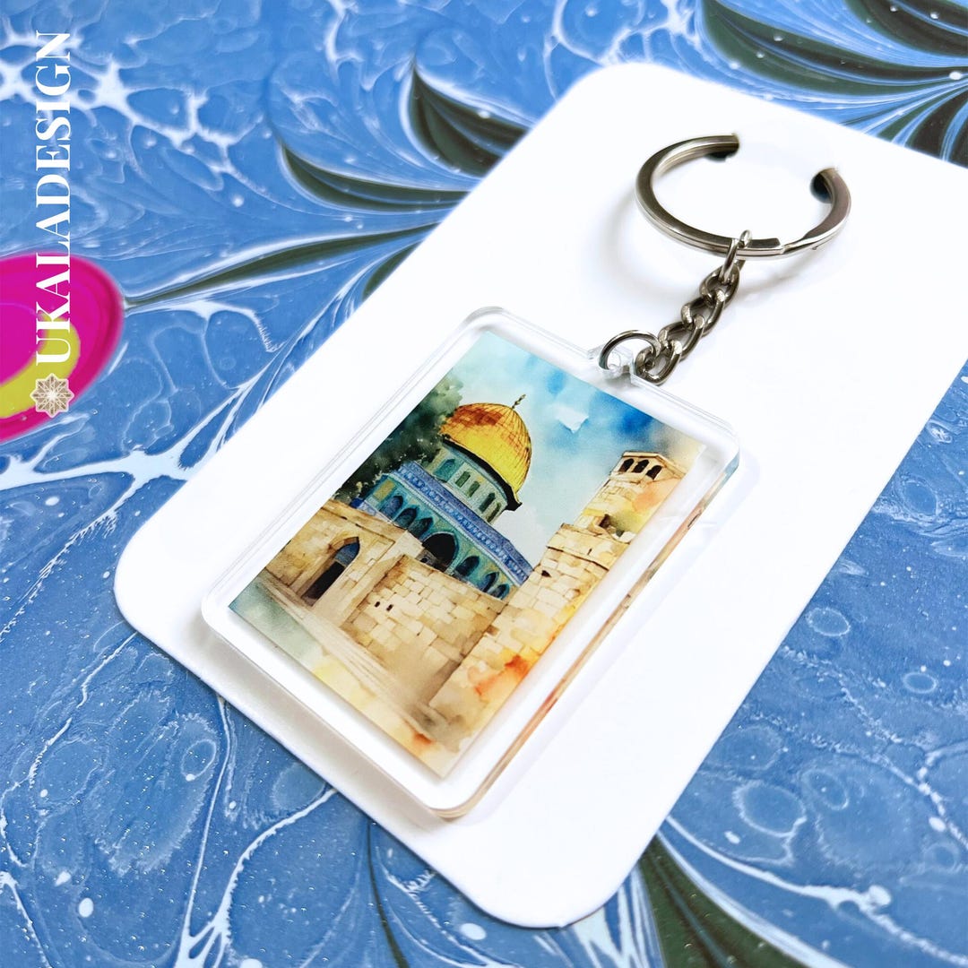 Masjid Al-aqsa Keyring, Dome of Rock Islamic Design Keychain Jerusalem ...