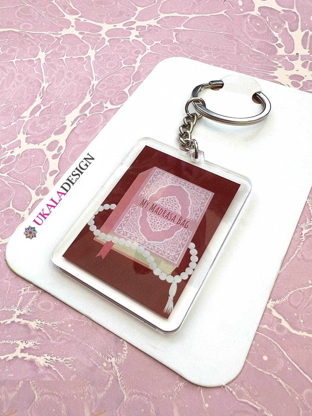 Madrasa Keyring New Student Keychain Gift Pink Islamic Design Muslim ...