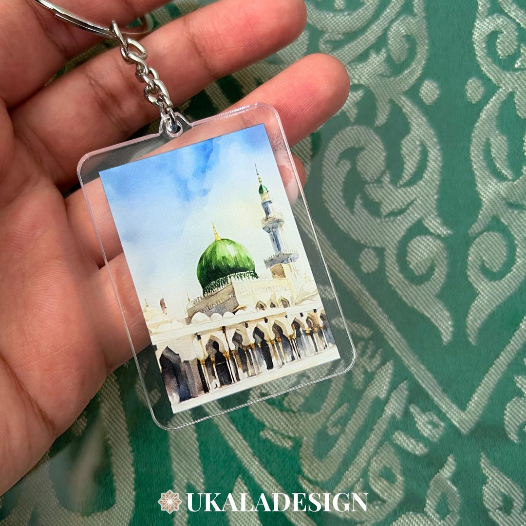 Masjid-an-nabawi Keyring, Islamic Design - Keychain Gift - Medina/saudi ...