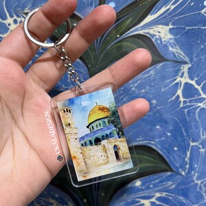 Masjid Al-aqsa Keyring, Dome of Rock Islamic Design Keychain Jerusalem ...