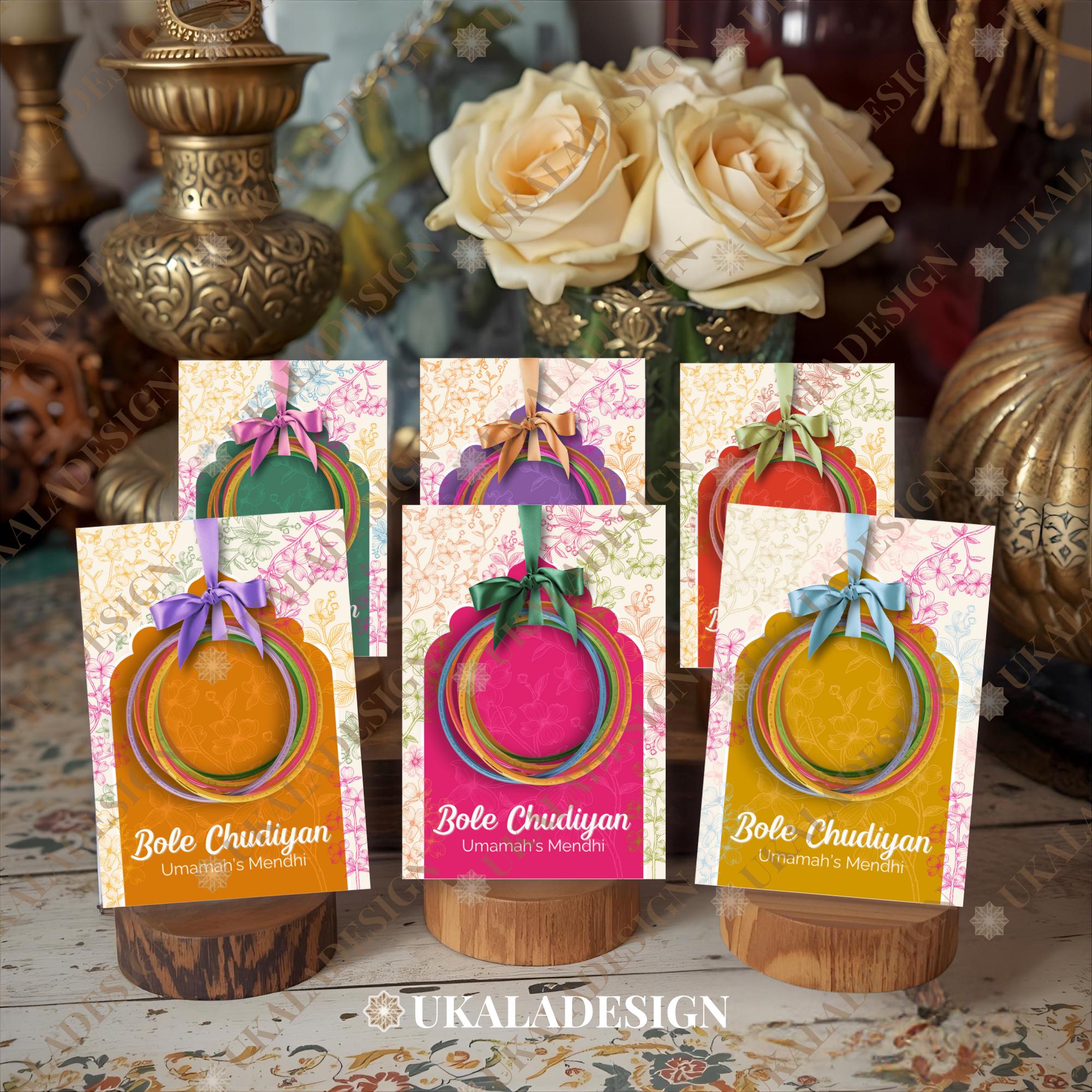 Bole Chudiyan Bangle Cards - Mehrab-e-gul - Mehndi, Haldi & Pre-wedding ...