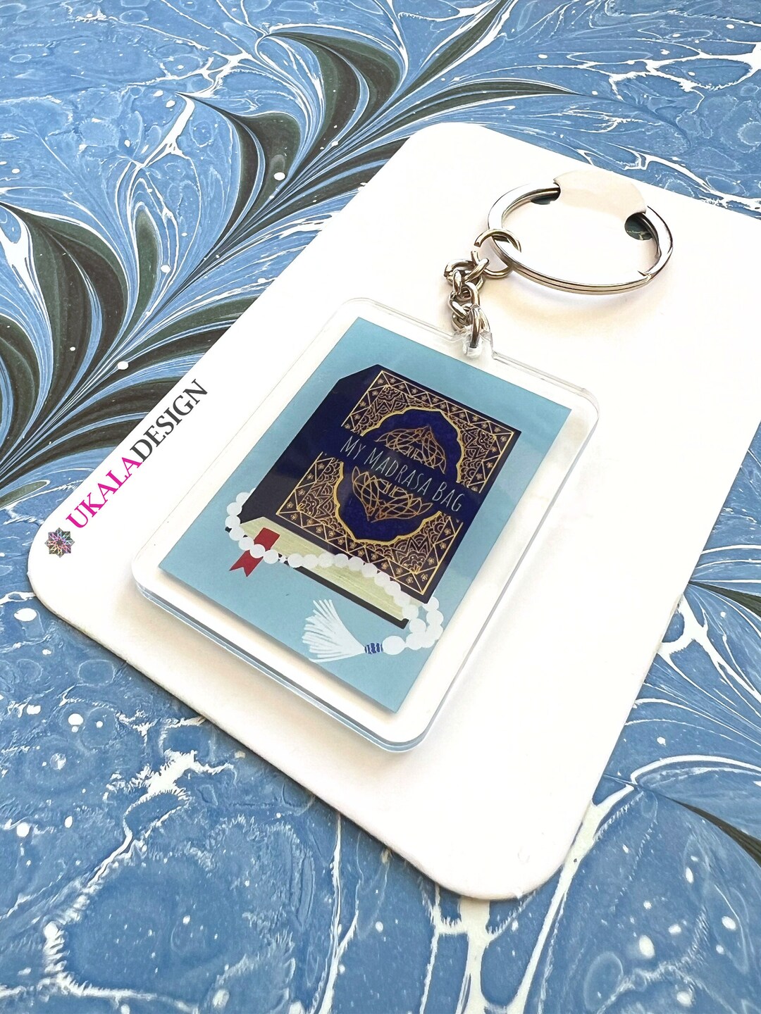 Madrasa Keyring New Student Keychain Gift Blue Islamic Design Muslim ...