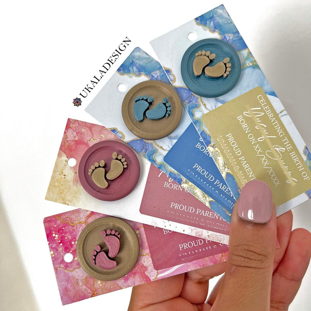 Baby Gift Tag With Feet/footprint Seal self Adhesive Print Personalised ...