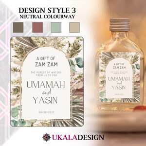 Neutral Customised Zam Zam Sticker for 50ml Water Bottle, Personalised ...