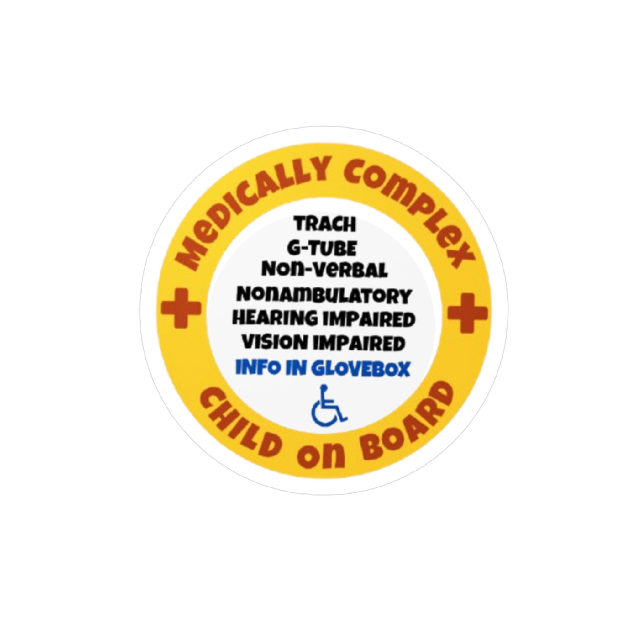 Medically Complex Child on Board Decal - Etsy