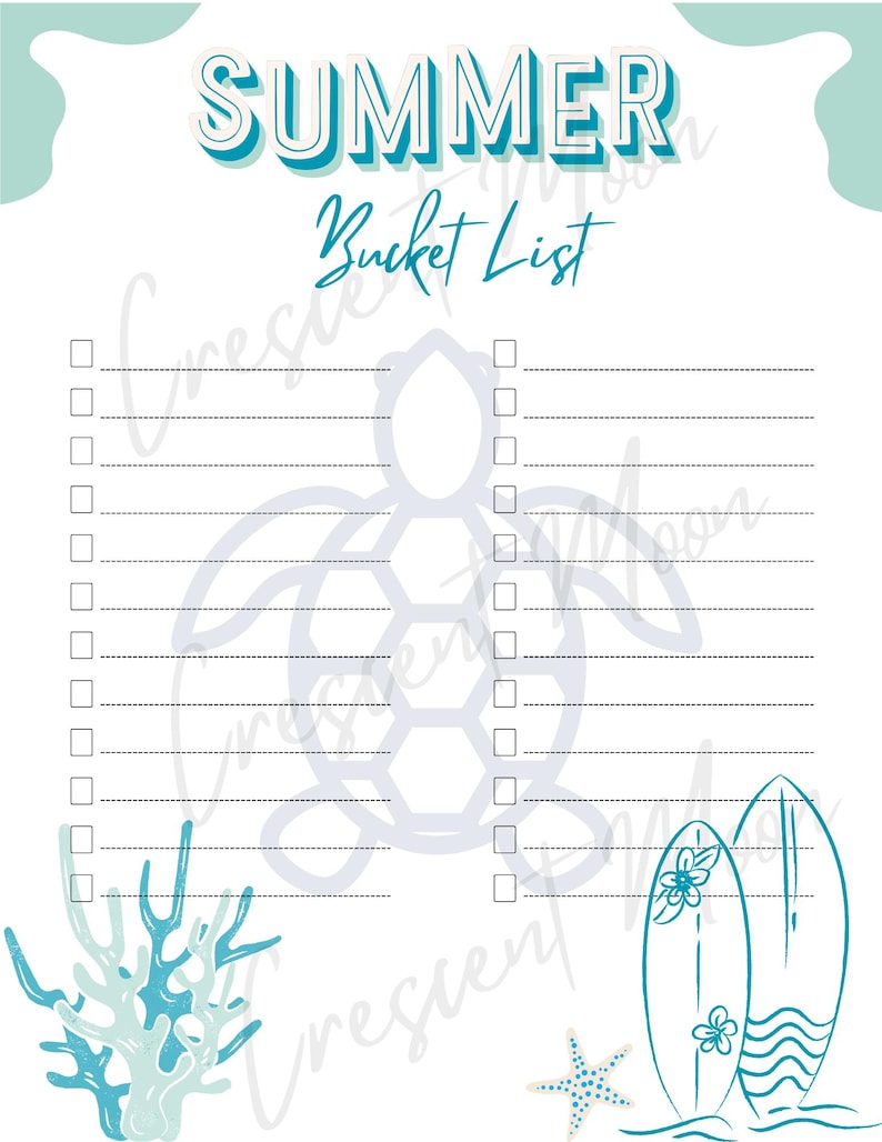 Editable Summer Bucket List Printable: Kids Vacation Activities (PDF ...