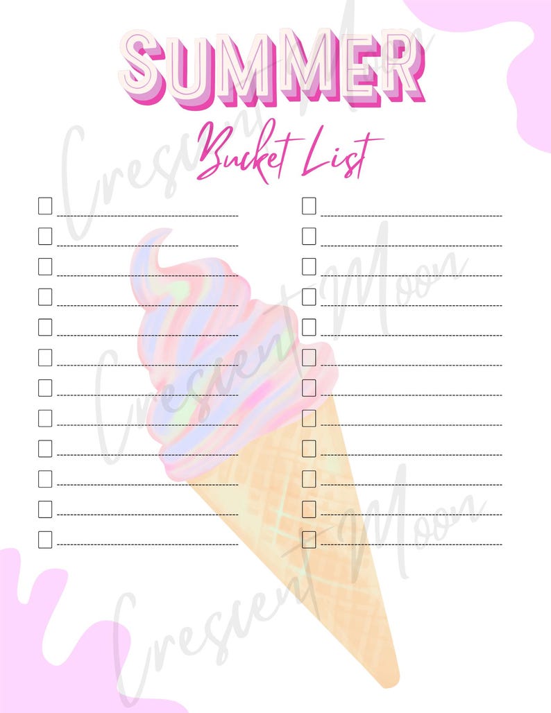 Editable Summer Bucket List Printable: Kids Vacation Activities (PDF ...