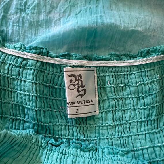 Boho dress Halter top Spaghetti Strap Turquoise tie d… - Gem