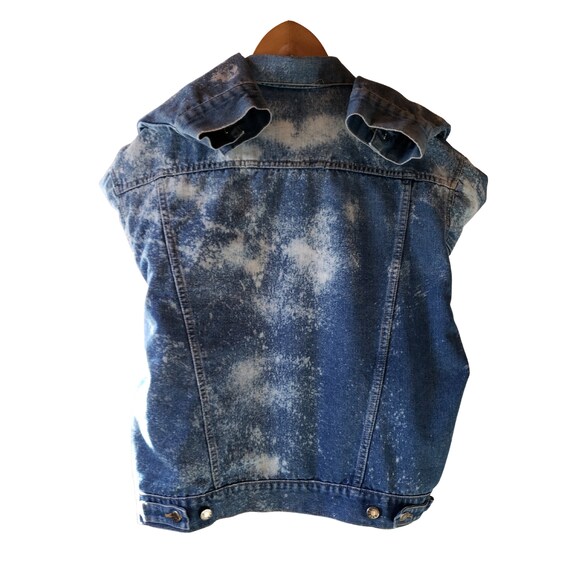 Jean Jacket M 80s vintage denim bleach splattered li… - Gem