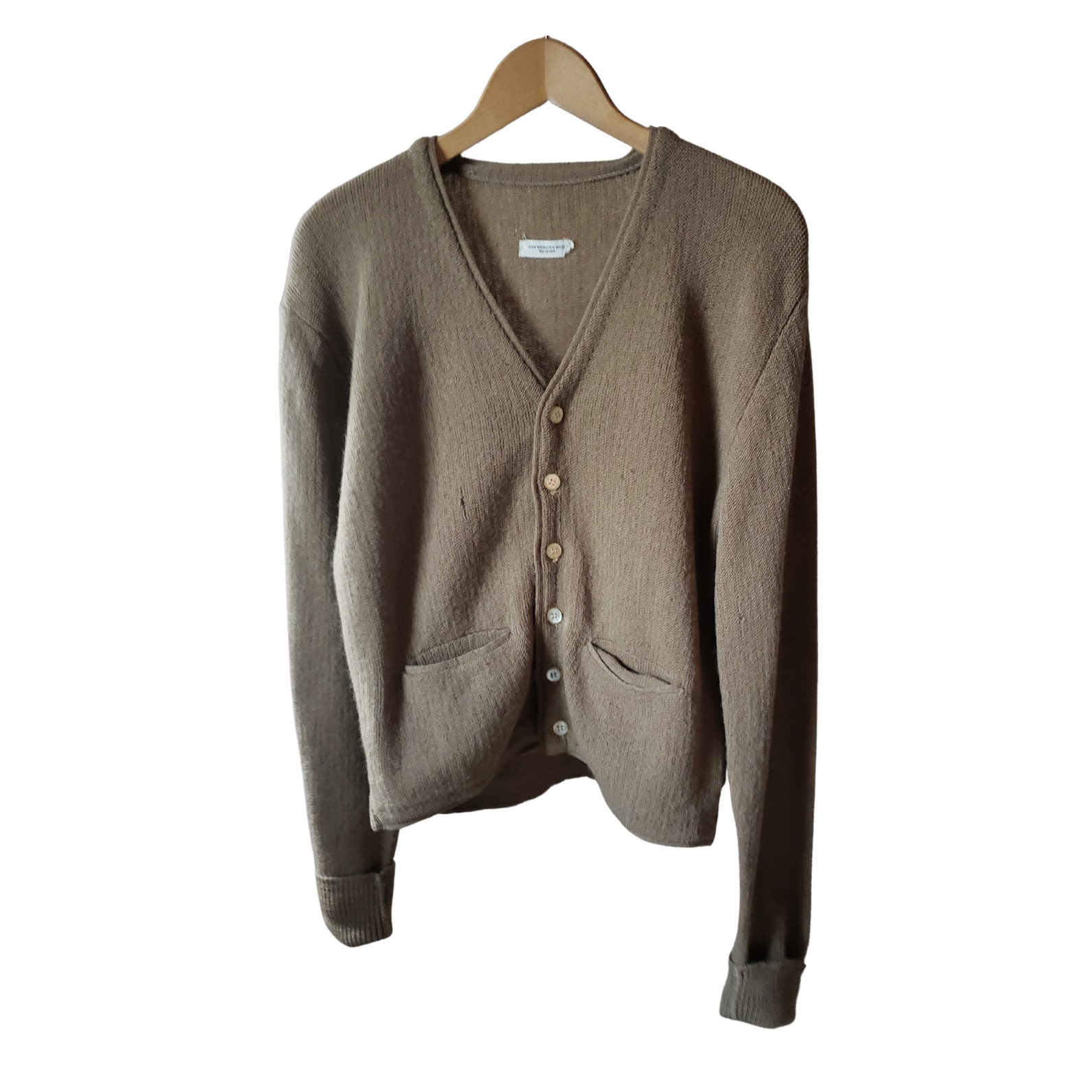 Wool Sweater Mens Cardigan - 50's/60's Vintage Fashion - Eco Friendly ...