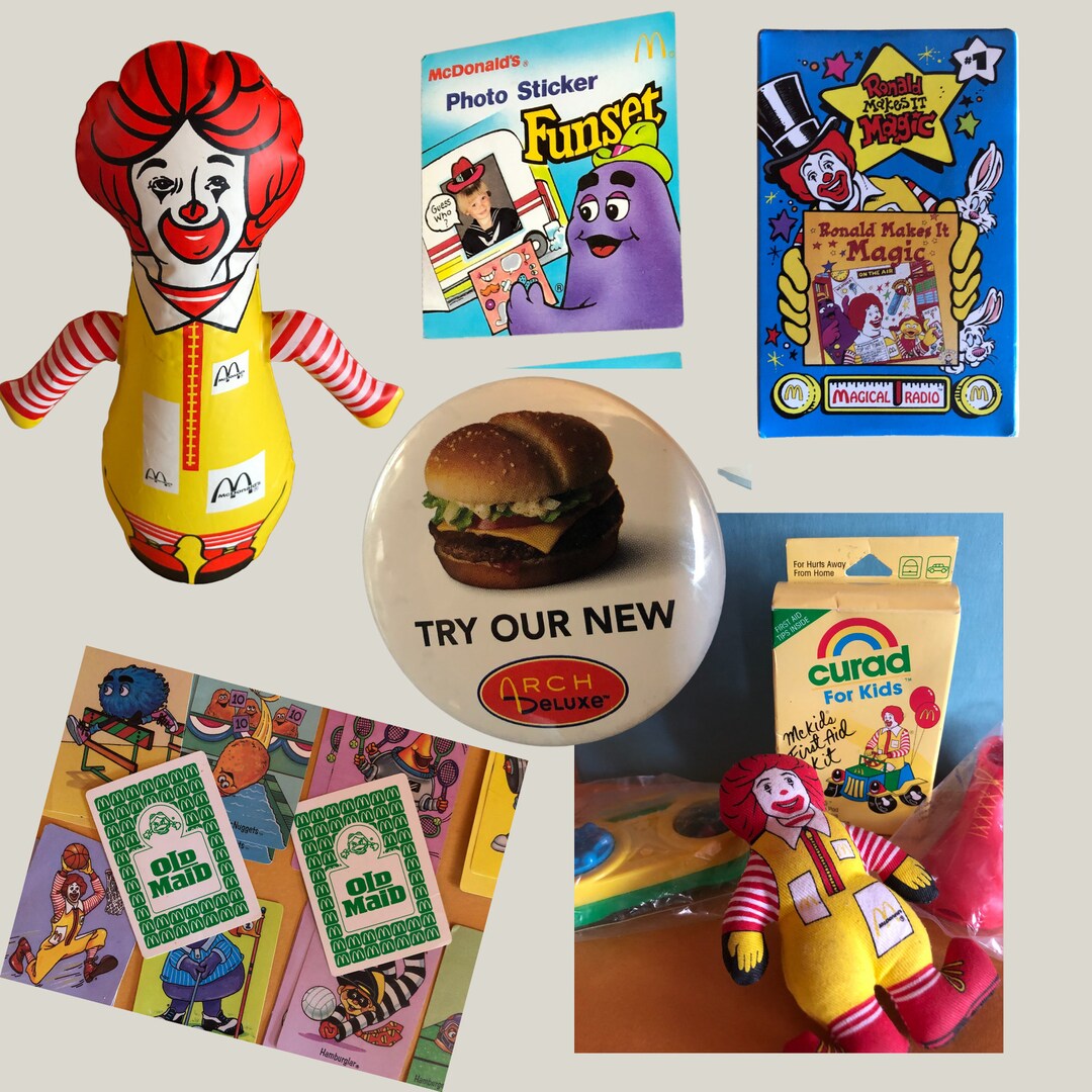 Mcdonald's Lot 80s Arch Deluxe Pin Back Cassette Tape Band Aides Old ...
