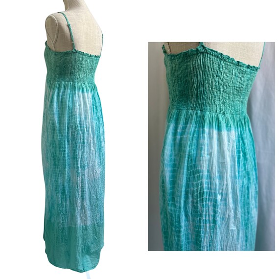 Boho dress Halter top Spaghetti Strap Turquoise tie d… - Gem