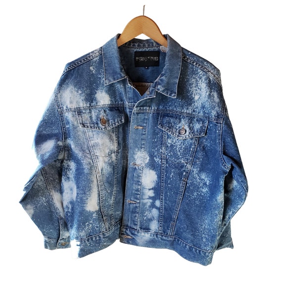 Jean Jacket M 80s vintage denim bleach splattered li… - Gem