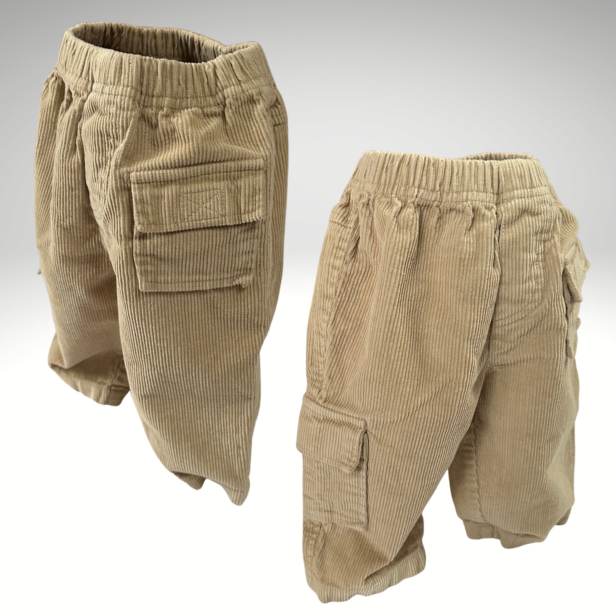 Baby Cargo Pants 6-9 Mo.s Beige Corduroy Pants Boys Tan Cargo Pants ...