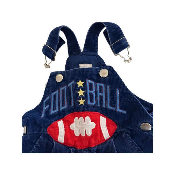 6mo Baby Overalls w/Football on front Blue Corduroy B… - Gem
