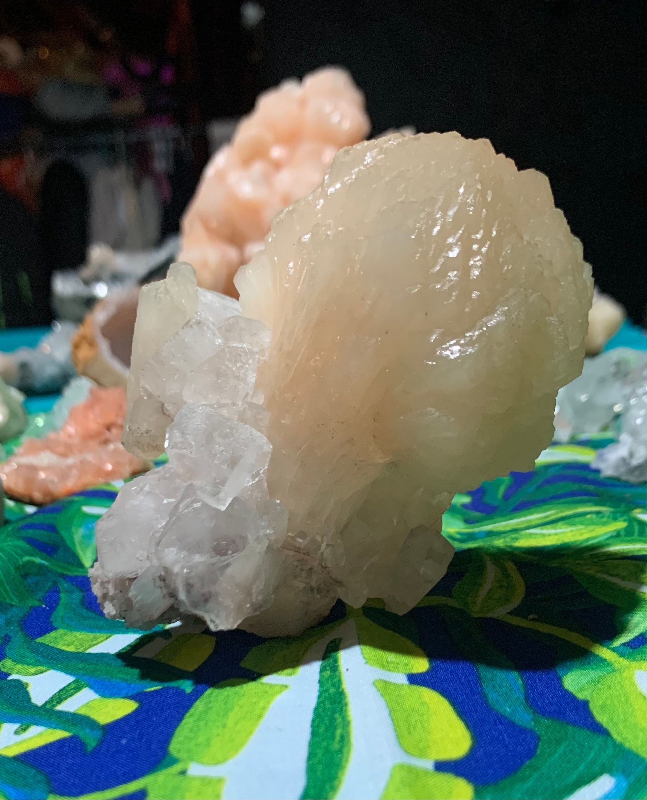 Peach Stilbite Heart on Apophyllite - Etsy